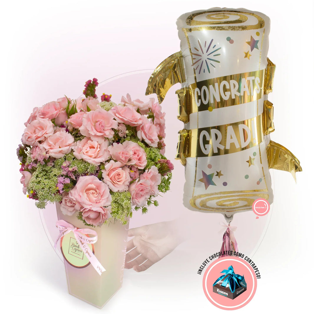 Arreglos Florales de Graduación con Globos a Domicilio CDMX – Ponch ...