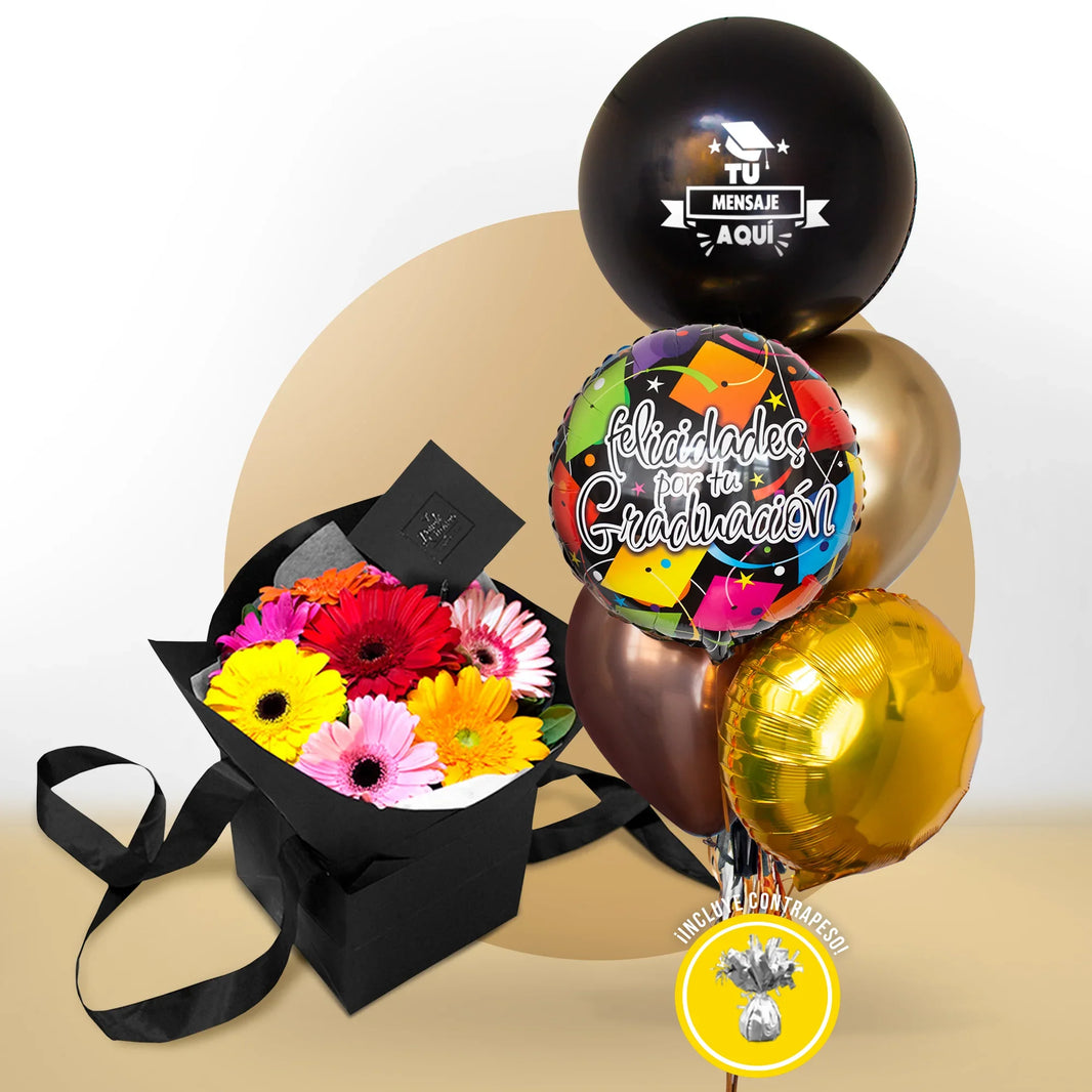 Arreglos Florales de Graduación con Globos a Domicilio CDMX – Ponch ...